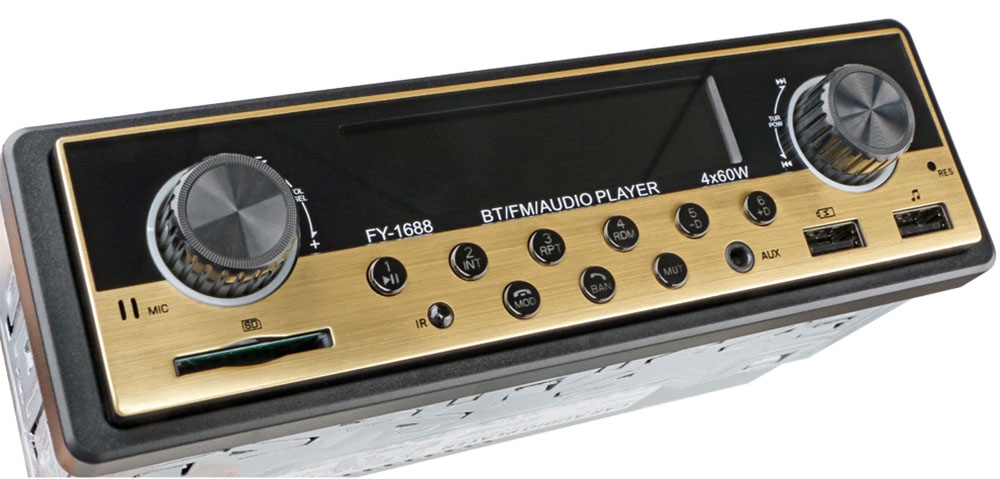 UNIVERSAL DIN BLUETOOTH FM USB MP3 CLASSIC-STYLE CAR RADIO : INCA GOLD