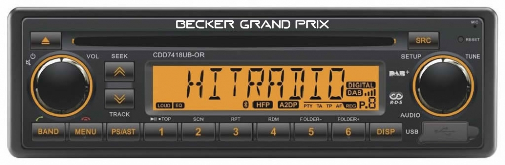 BECKER GRAND PRIX INSPIRED CDD7418UBOR CD PLAYER BLUETOOTH DAB+ 1-DIN ...